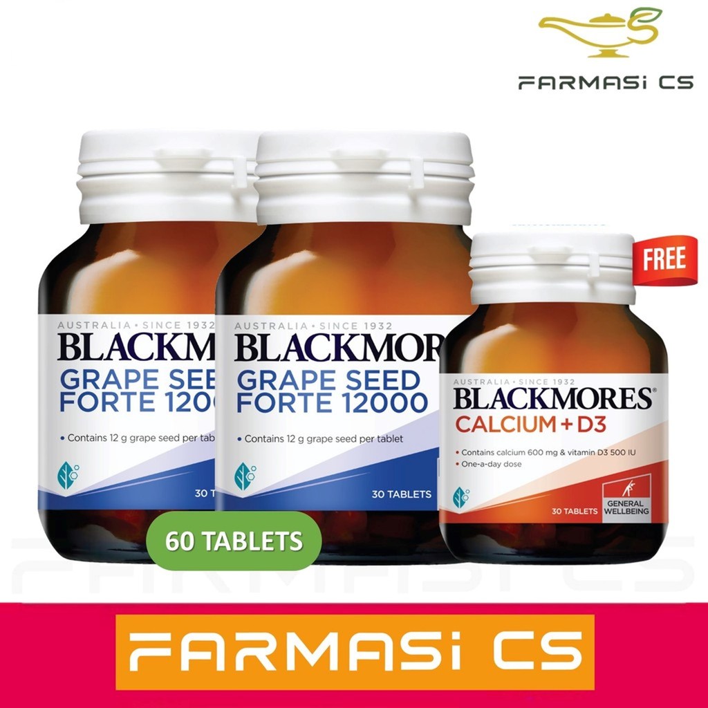 BLACKMORES Grape Seed Forte 12000 30 tablets x 2 bottles (TWIN) EXP:04/ ...