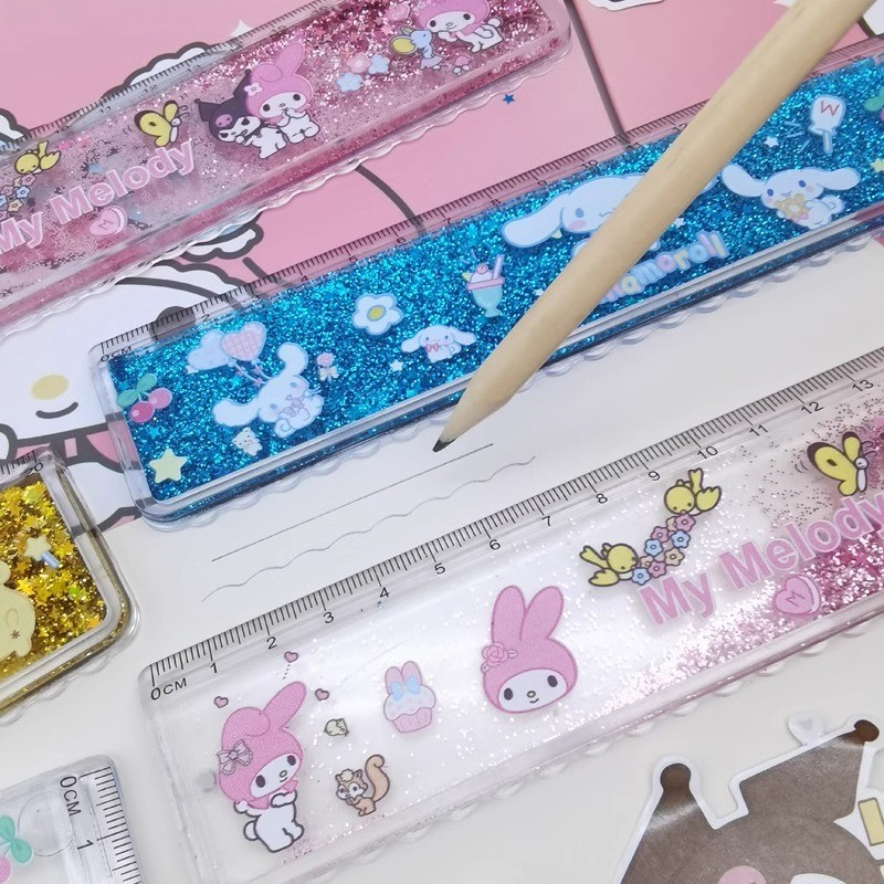 Cartoon Pikachu Sanrio Kuromi Lotso Quicksand Ruler Student Straight ...