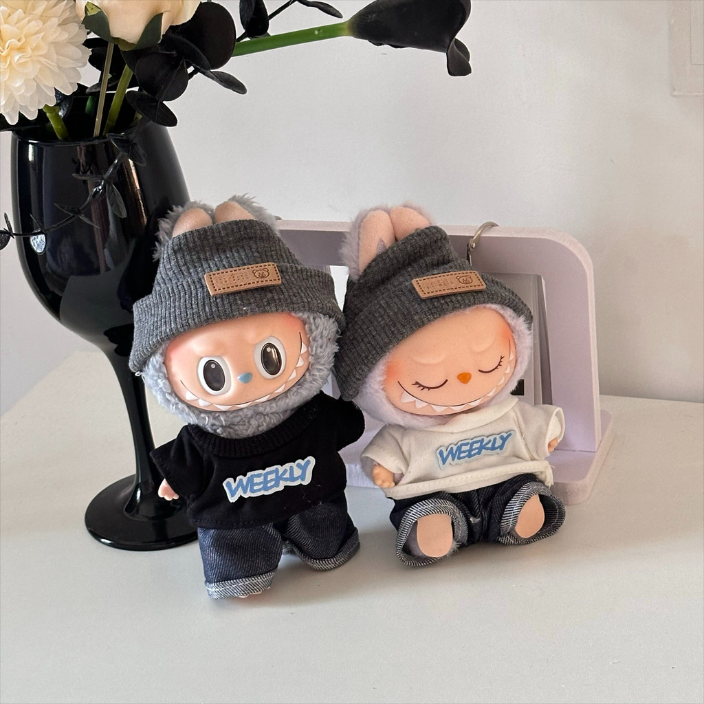 Labubu 17cm labubu baby clothes sit party vinyl plush blind box clothes ...