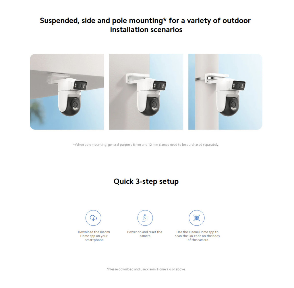 Xiaomi Outdoor Camera CW500 Dual | Dual 4MP lens | AI human detection ...