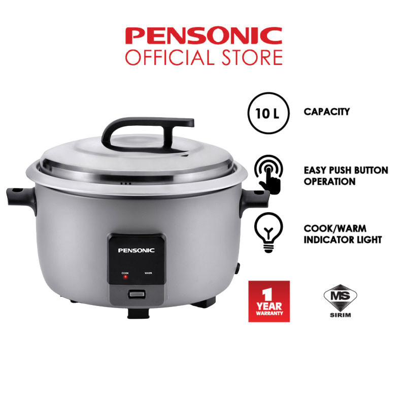 PENSONIC 10L 5kg Rice For 60pax SIRIM Electric Rice PRC-1000A Stainless ...
