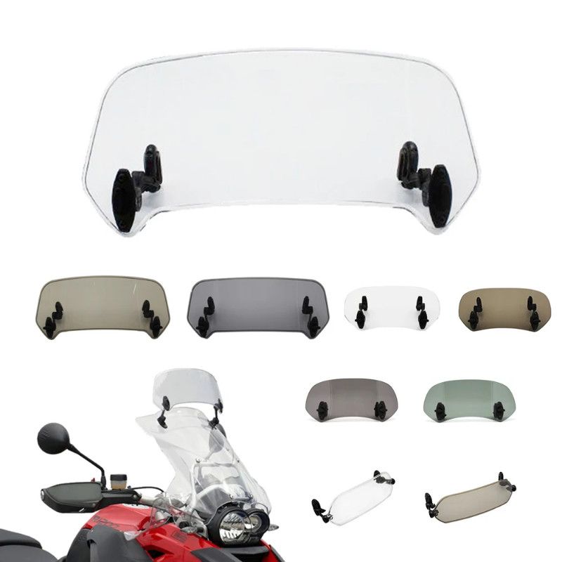 Universal Motorcycle Windshield Extension Adjustable Spoiler Clamp-On ...