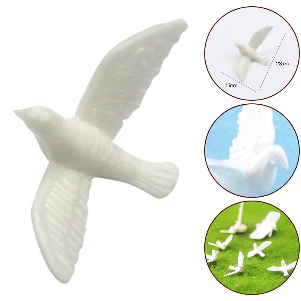 BYK Miniature Birds for Crafts Little White Pigeon Model Toys Models ...