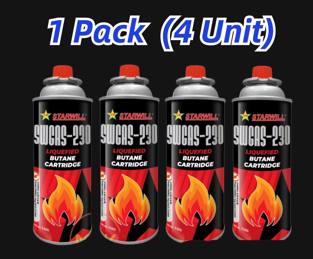 4 Bottle STARWILL Butane Gas Cartridge/ Gas/ Gas kecil/Gas steambot/Gas ...