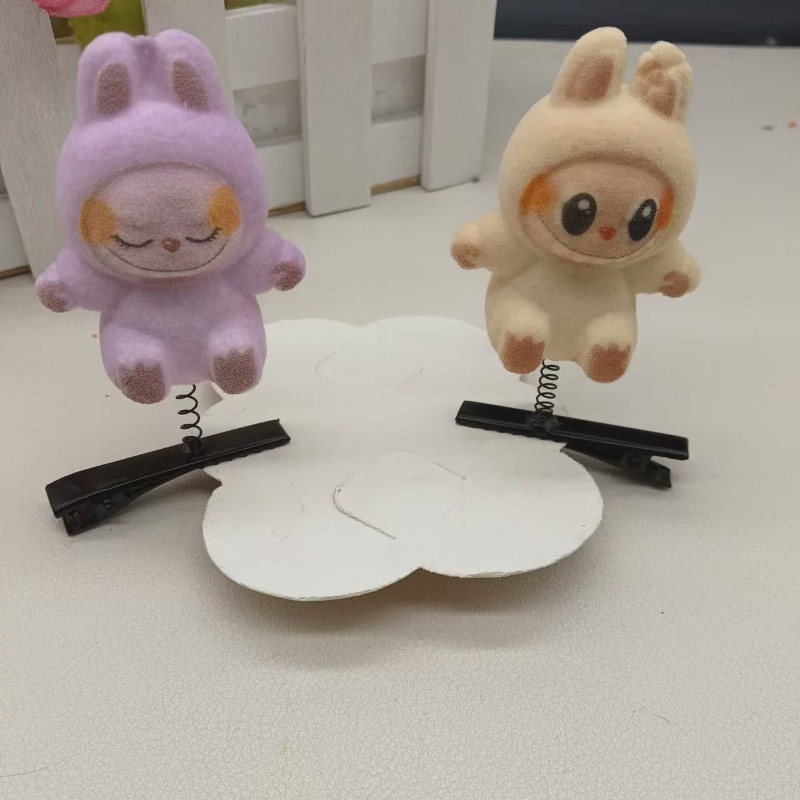 3D Cute LABUBU Hair Clip Plush Kids HairClip Cartoon LABUBU Hairpin ...
