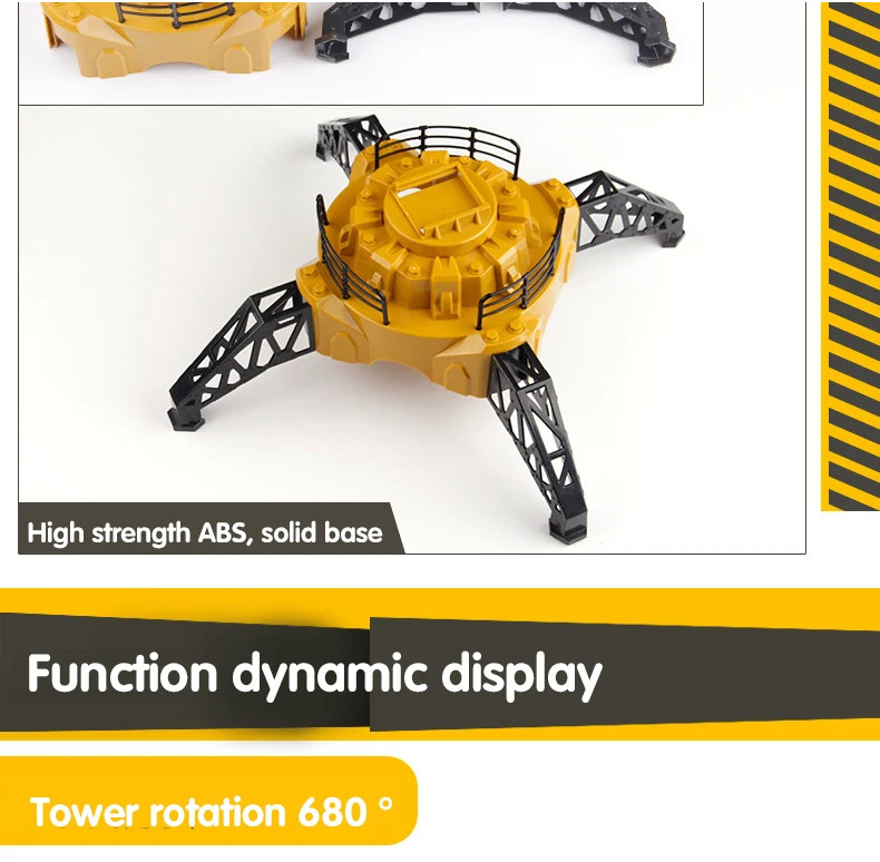 128CM RC Tower Crane Toys 2.4G Remote Control 6CH Large Crane Simulation Construction Trucks ...