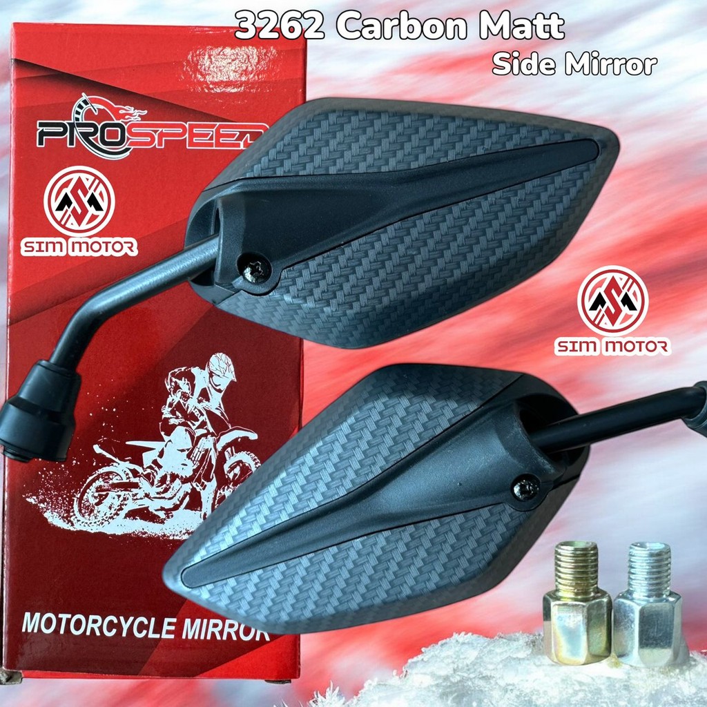 Side Mirror HONDA YAMAHA Carbon Y15 LC135 RS150 EX5 WAVE KRISS DASH NVX ...