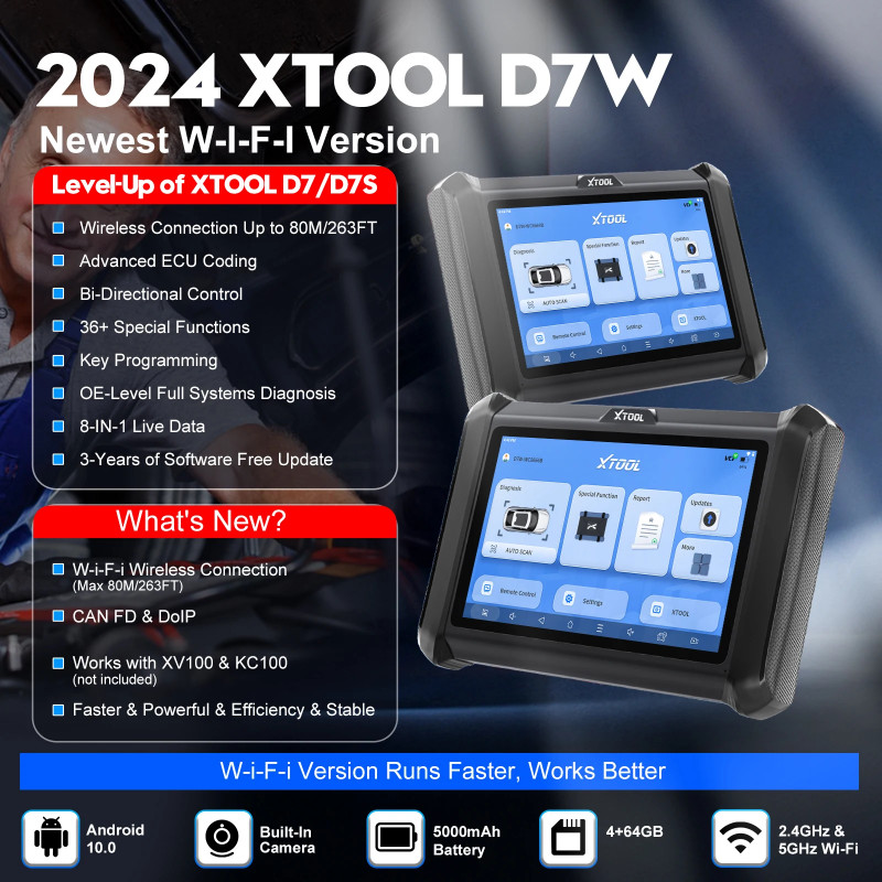 XTOOL D7W ECU Coding All System Diagnostic Scanner Active Test 36 ...