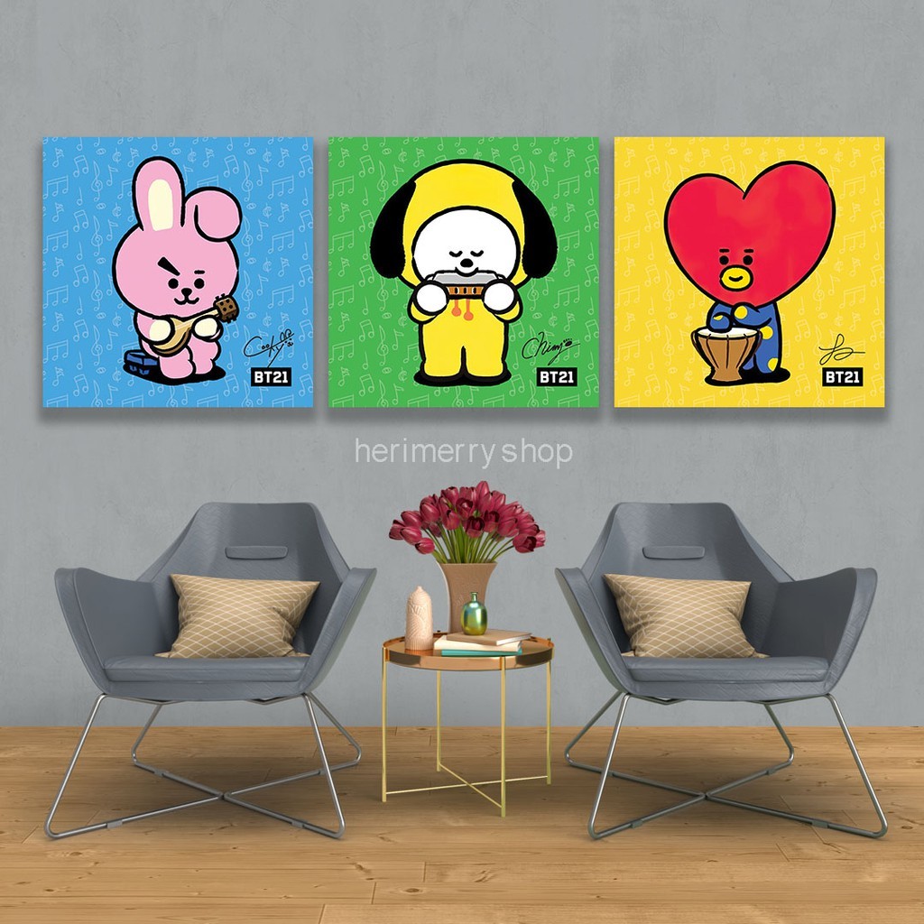 in stock HIASAN DINDING KAYU Wall Hanging BT21 Busking Version - Room ...