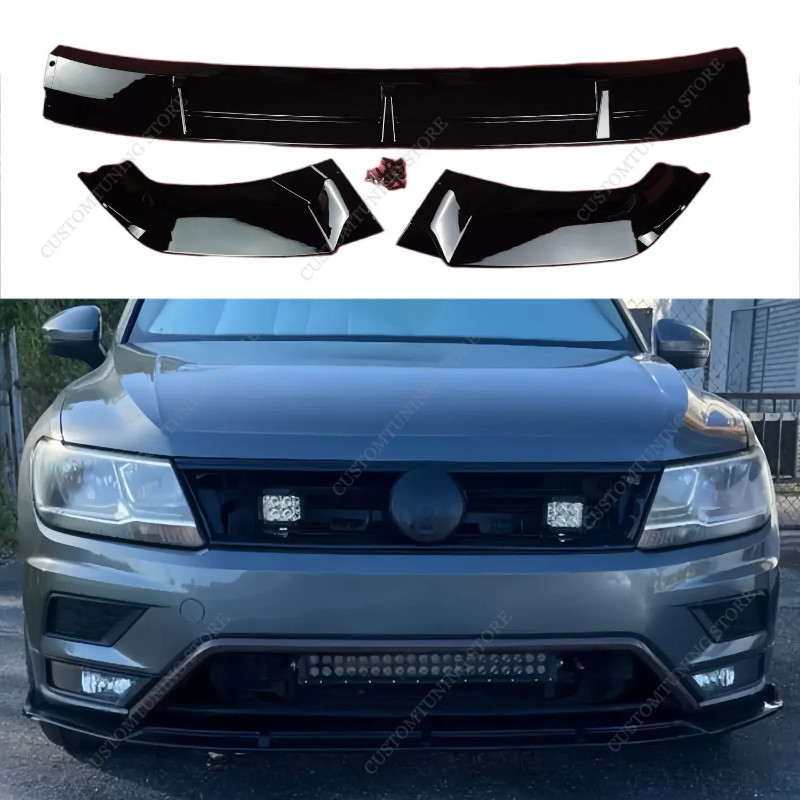 Front Bumper Lip Splitter Spoiler Diffuser For VW Tiguan MK2 AD BW TSI ...