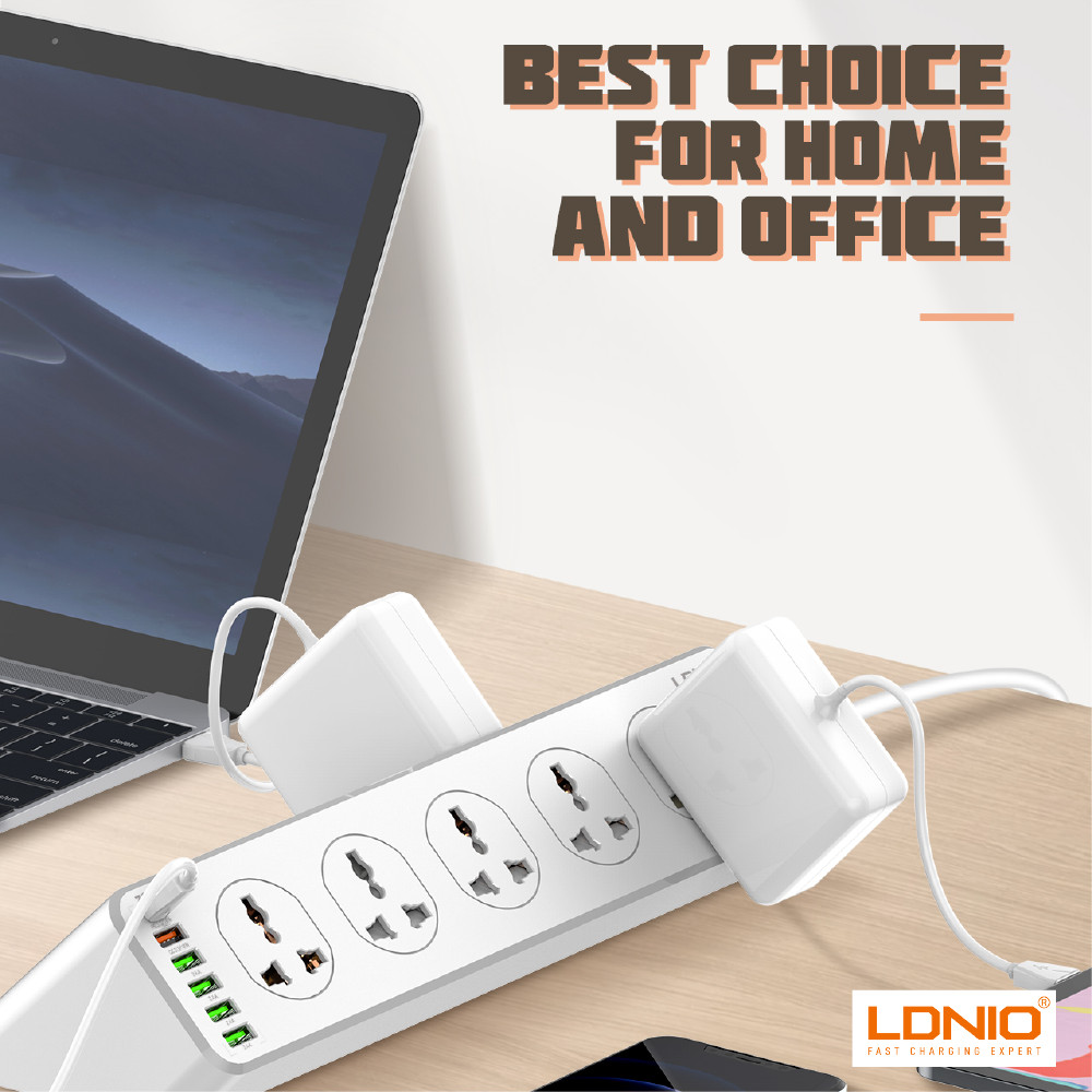 LDNIO SC10610 2500W 10 Sockets + Type-C PD + QC3.0 6 USB Ports Desktop ...