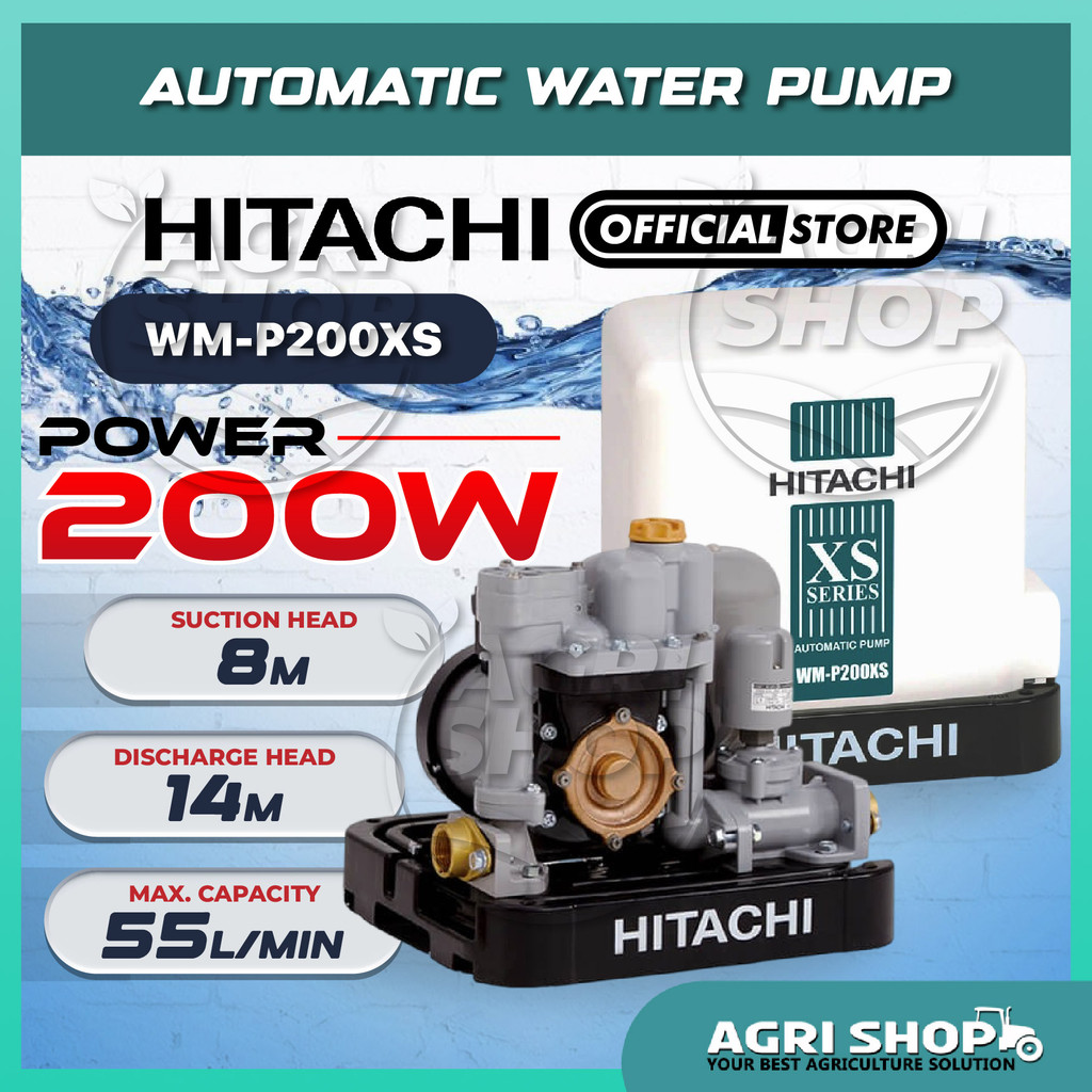 Agrishop HITACHI Automatic Water Pump 200W WM-P200XS (XS Series ...