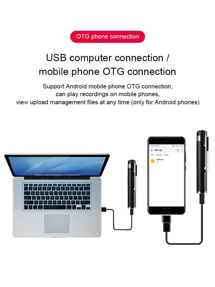 STTWUNAKE Professional Recording Pen 32GB Spy Voice Recorder Portable ...