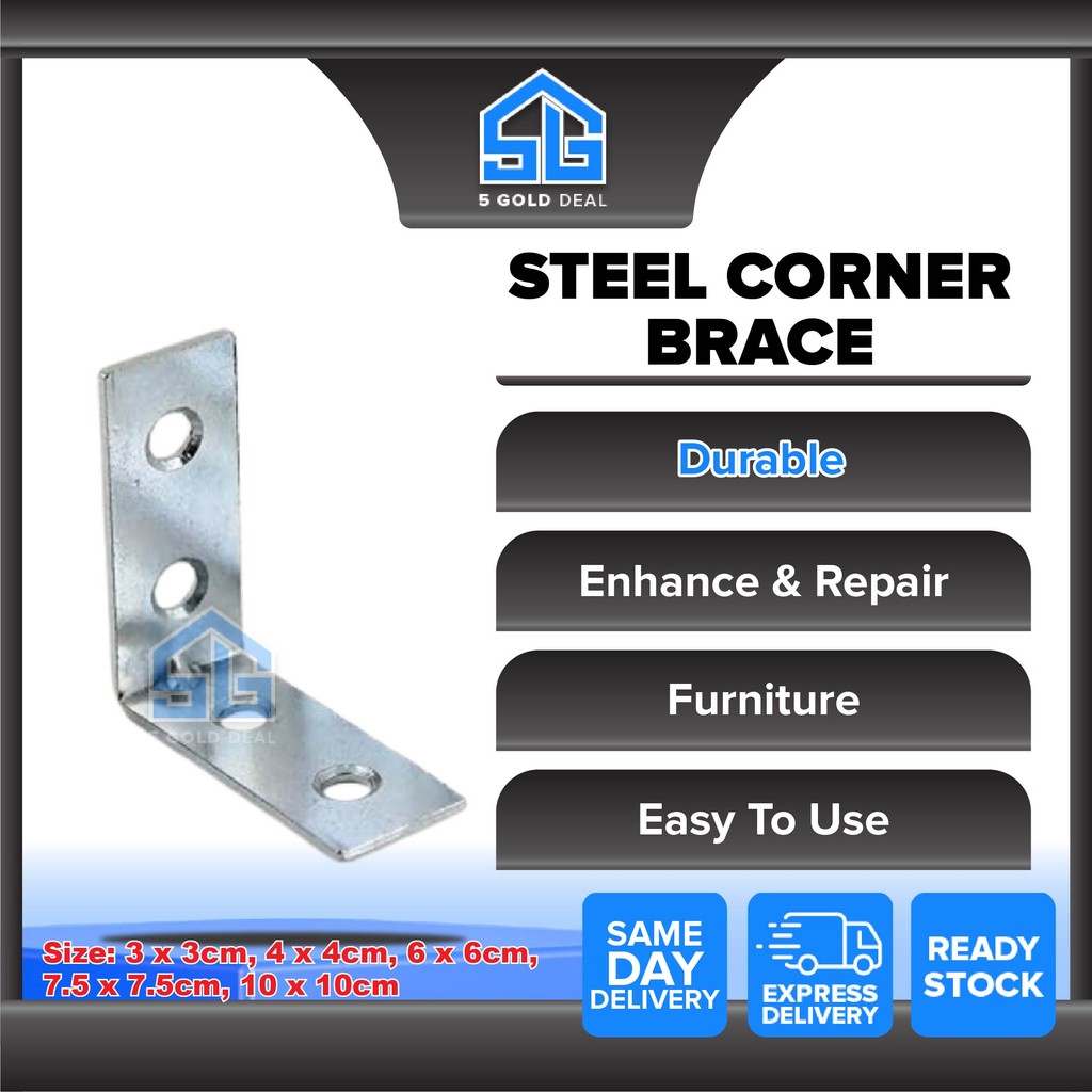 L Bracket Silver Zinc Plate 15mm Width Angle 90° Shape Shelf Shelve ...