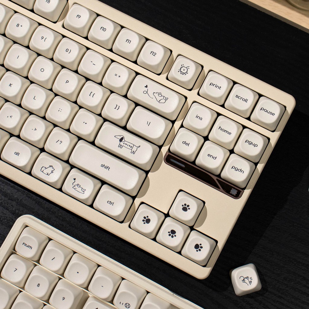 Minimalist Animals White Keycaps MOA profile PBT Keycaps for MX ...