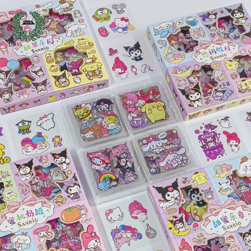 Sanrio Kuromi Sticker Cute Gift 8x8cm PET Handbook Kids Reward Goo Card ...