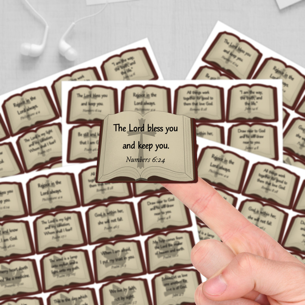 Bible Verse Stickers Book Shape Scripture Inspirational Sticker Bible ...