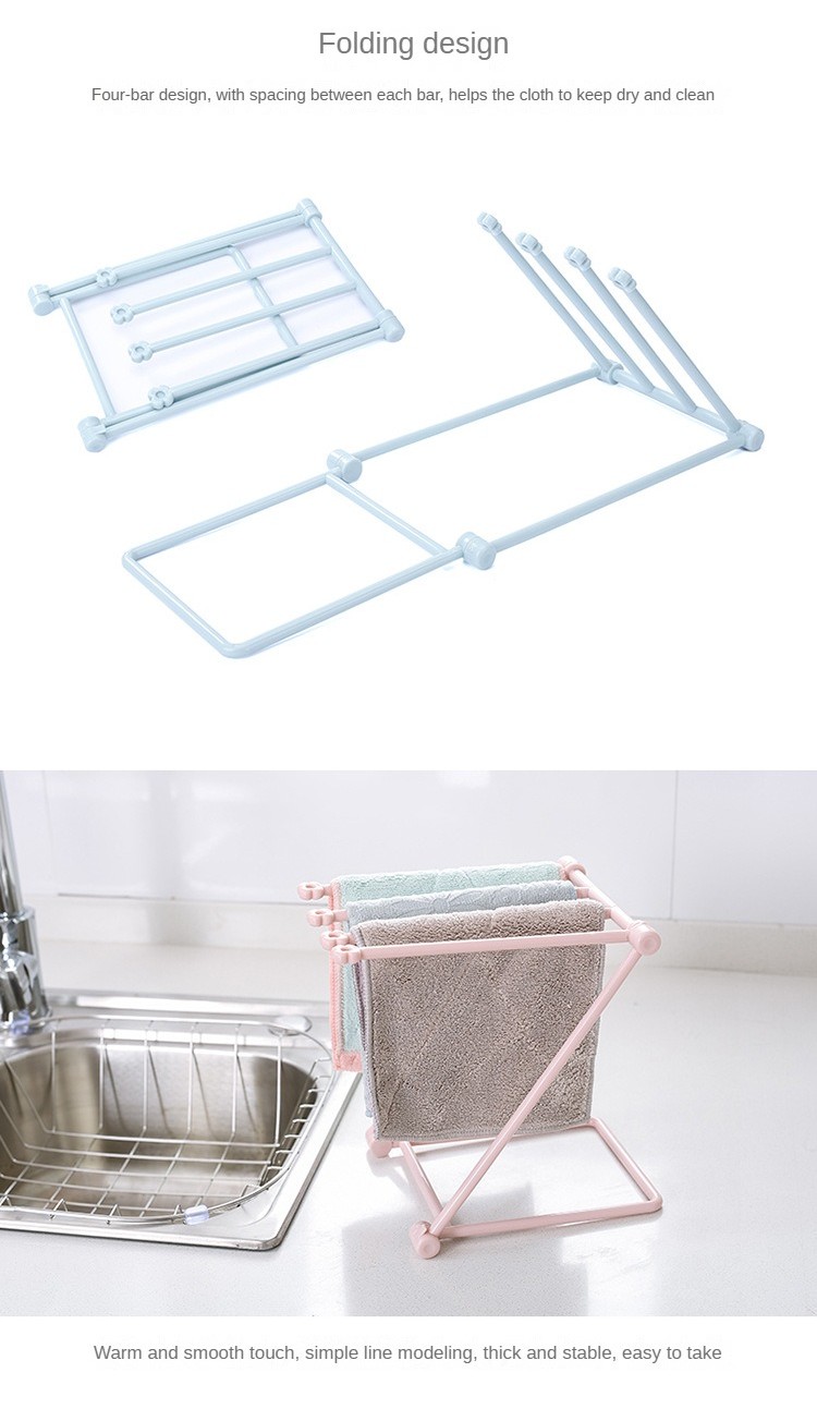 Foldable Rag Storage Rack Kitchen Countertop Dish Cloth Hanger Rack ...