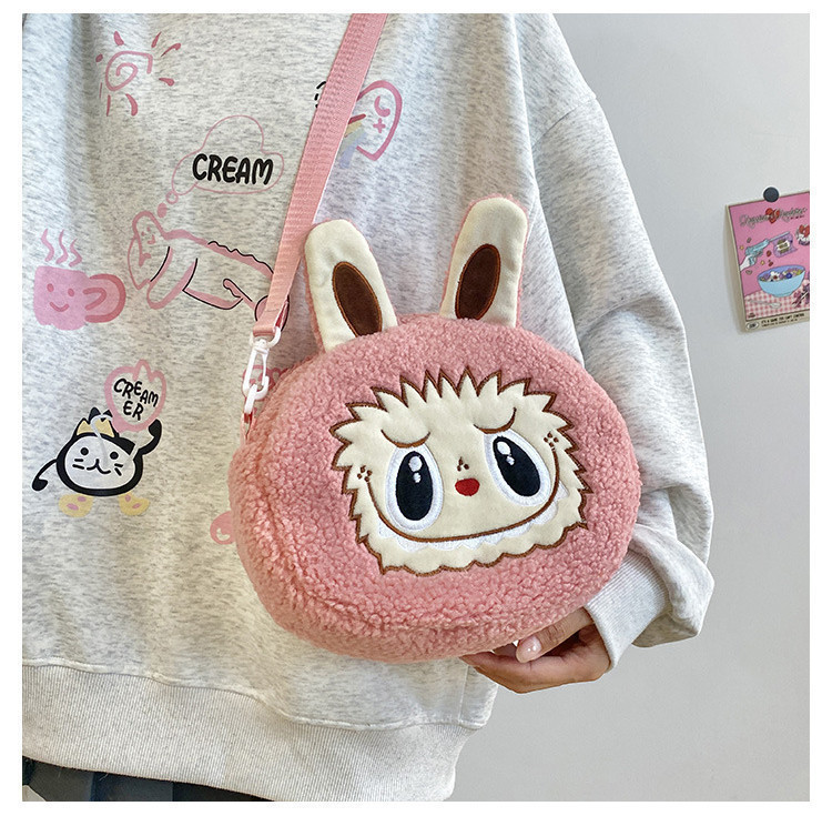 Kawaii Labubu Soft Plush Shoulder Bag Cartoon Labubu Tote Crossbody ...