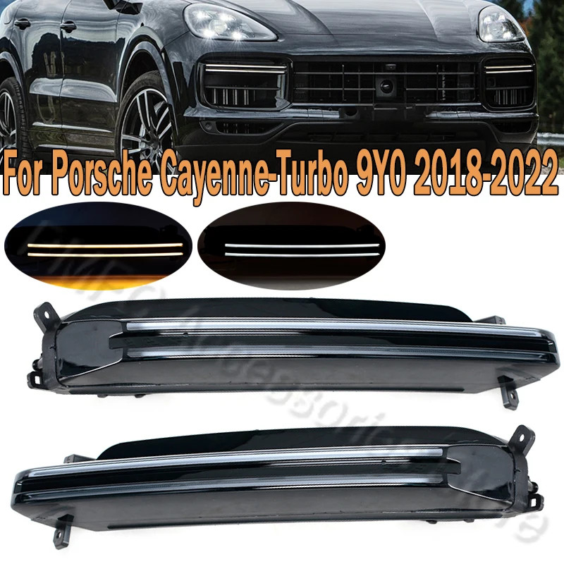 Car LED DRL Light Front Bumper Daylight Running Light For Porsche Cayenne Turbo 9Y0 2018 2019 ...