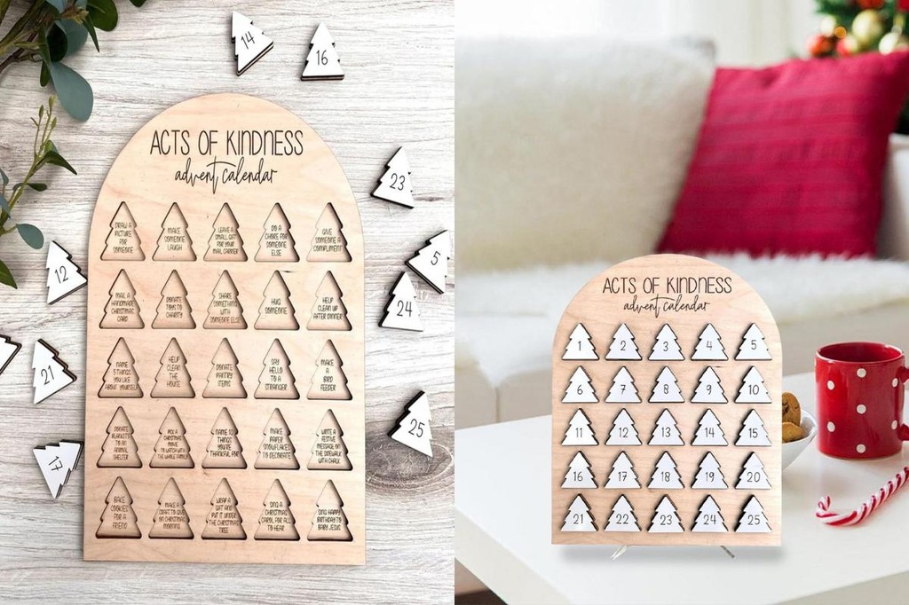 Durable Christmas Countdown Good Deeds Advent Calendar Wooden Christmas ...