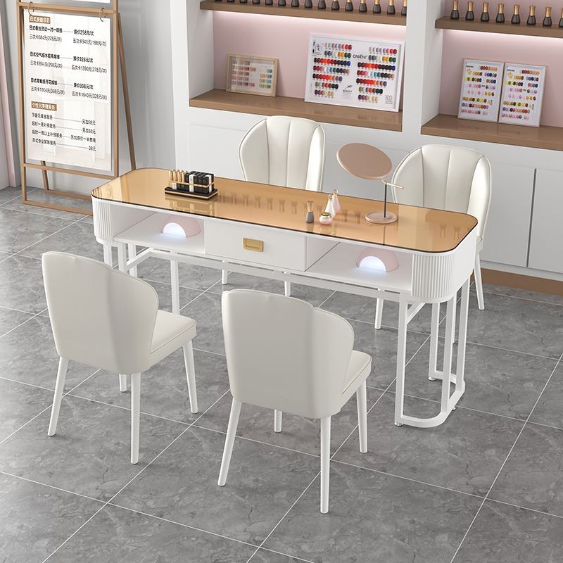 Nail Art Table And Chair Set White Simple Nail Table Japanese Light ...
