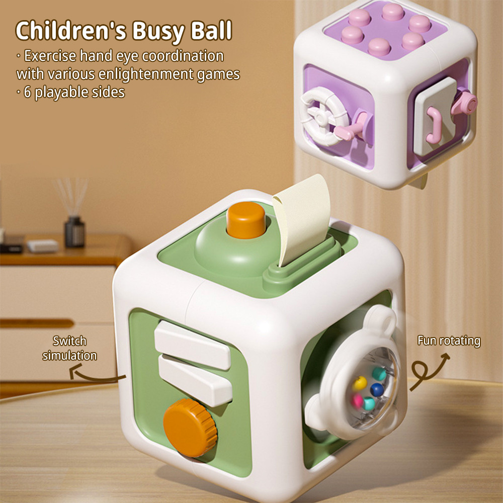 Bevavar 6in1 Multi-Play Busy Cub e Toys Montessori Hexahedron Busy Toys ...