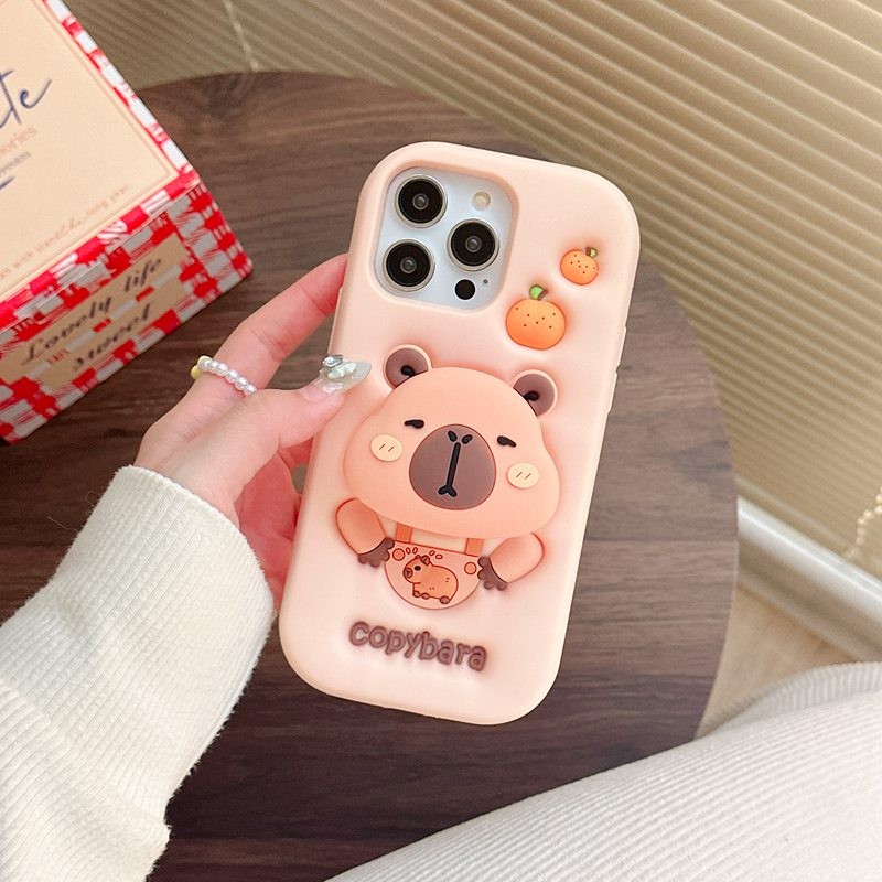 Cartoon Cute CopyBara Popsocket Silicon Soft Phone Case For iPhone 11 ...