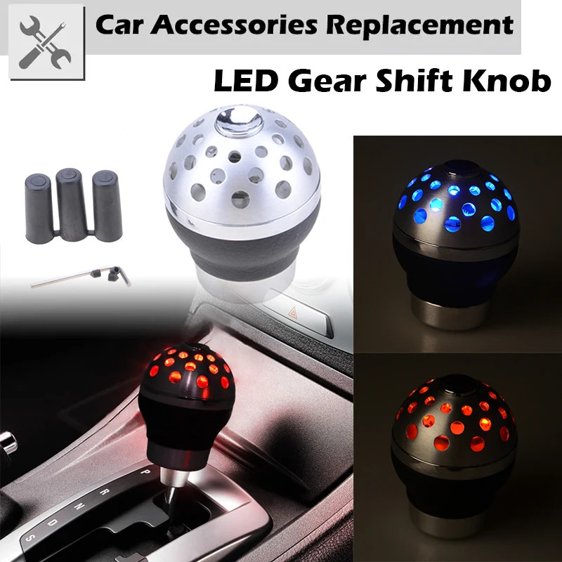 LED Gear Shift Knob Aluminium Luminous Lighting Gear Lever Stick Handle ...