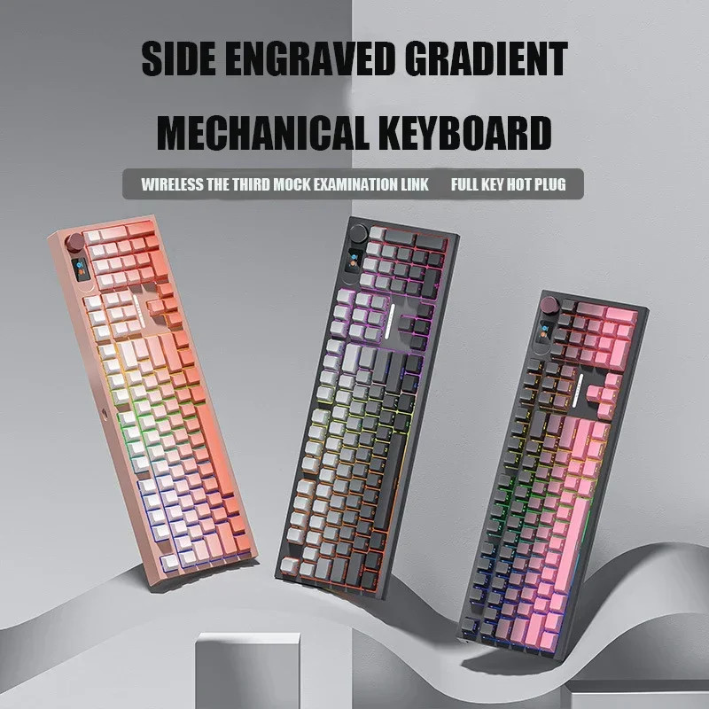 Langtu LT104 Mechanical Keyboard Fullsize 3mode Wired and Wireless with ...