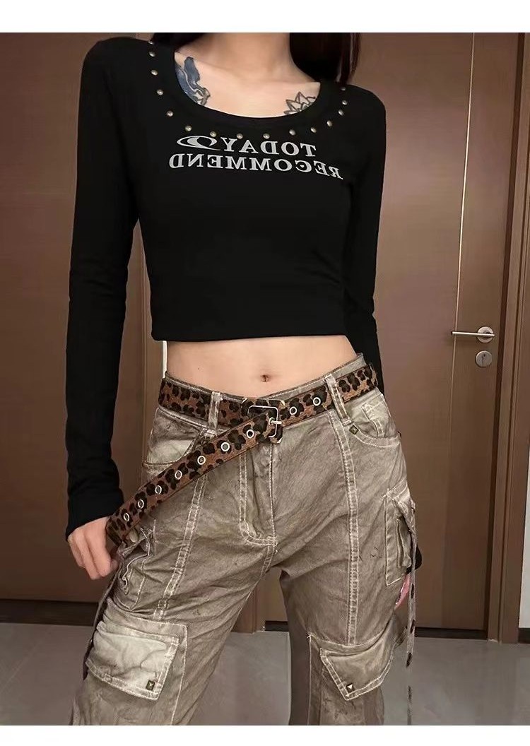 American Hip Hop Leopard Print Belt Female y2k Fashionable Unique ...