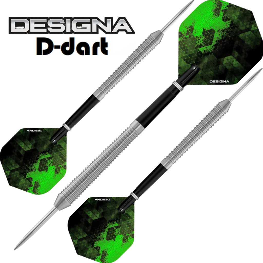DESIGNA STEEL TIP DARTS - 25G MEGA GRIP V2 M4 90% TUNGSTEN DART SET ...