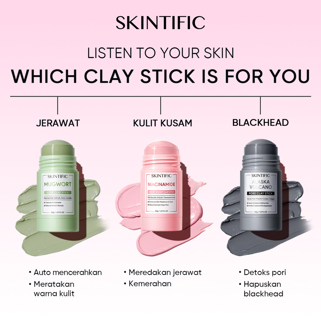 SKINTIFIC Clay Mask Stick kit | Acne Treatment Blackhead Remover ...