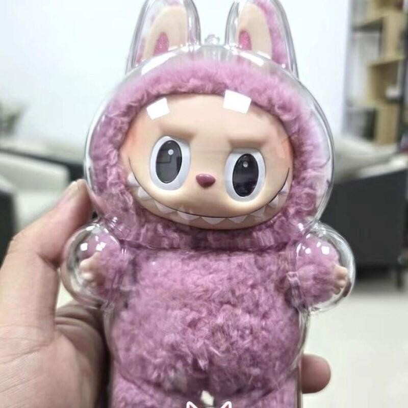Labubu V1 V2 Transparent Acrylic Case Refuse Labubu Dirty Face ...