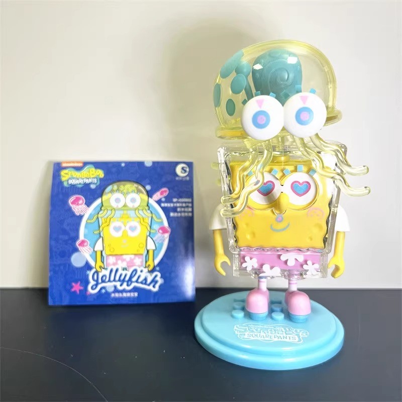 Genuine spongebob jellyfish blind box figure toy desktop decoration ...