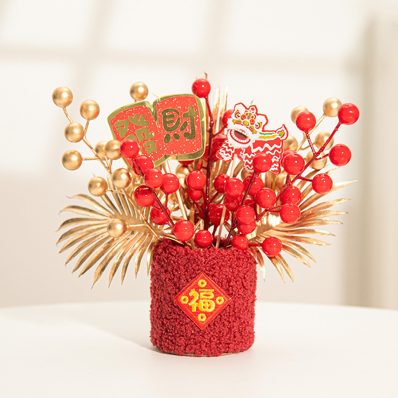 Spring Festival Table Ornaments Simulated Bonsai Living Room Decoration ...