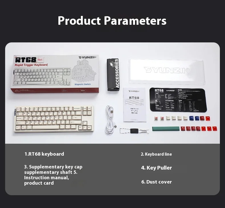 Yunzii Rt68 Magnetic Switch Keyboard Wired Keyboard 68 Keys Keyboard ...