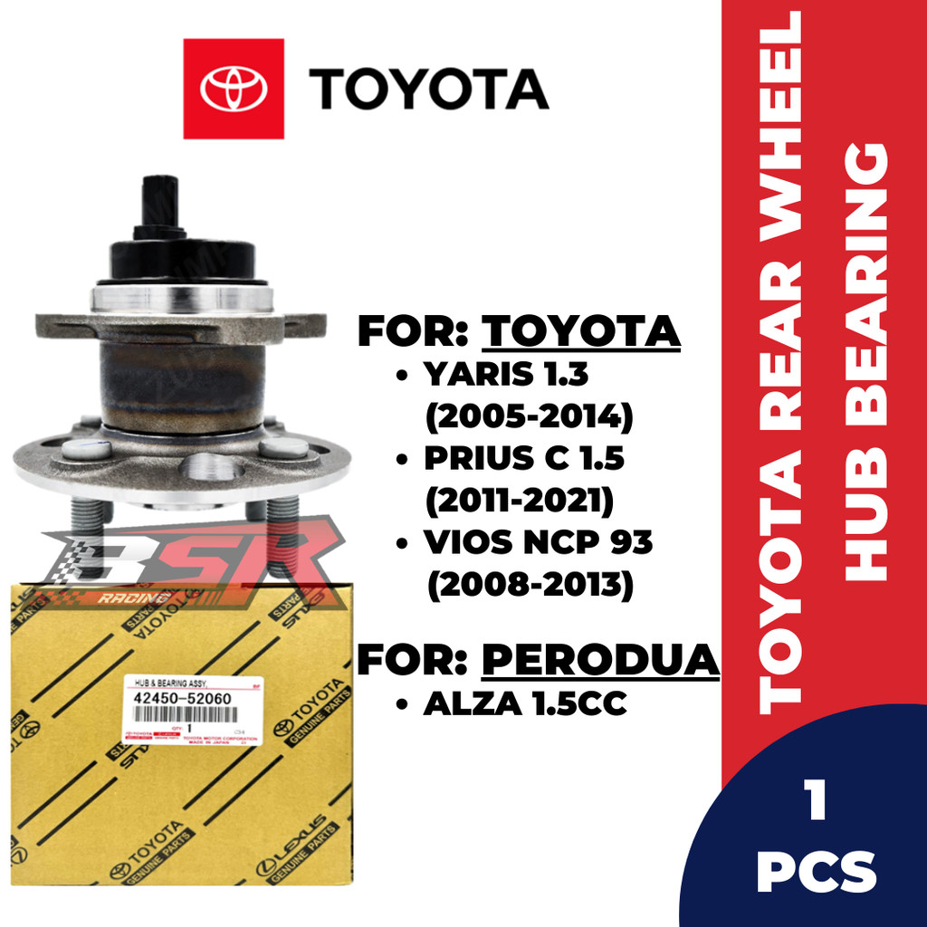 TOYOTA Rear Wheel Hub Bearing For Toyota Vios Ncp93/ Yaris Ncp91/ Prius ...