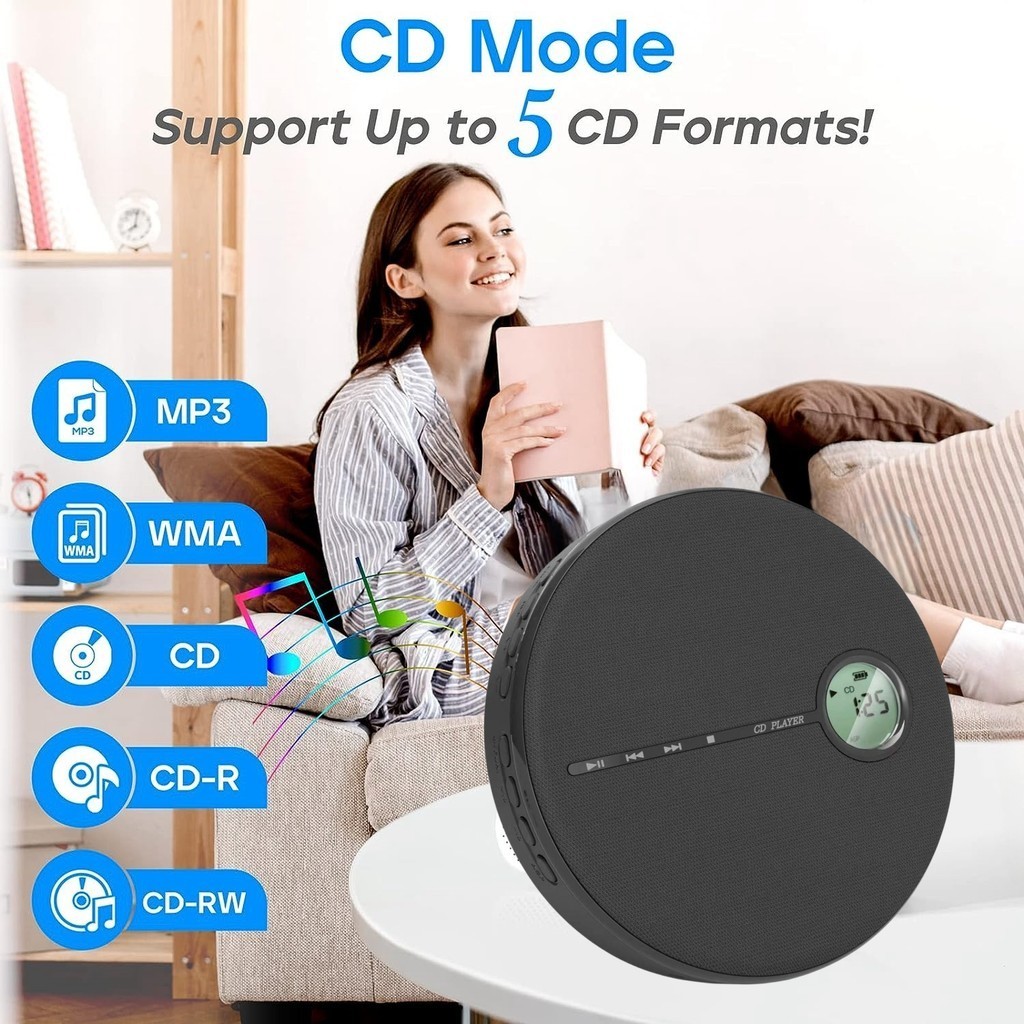 Multi-Functional CD Player Portable Bluetooth Receiver USB Music Player ...