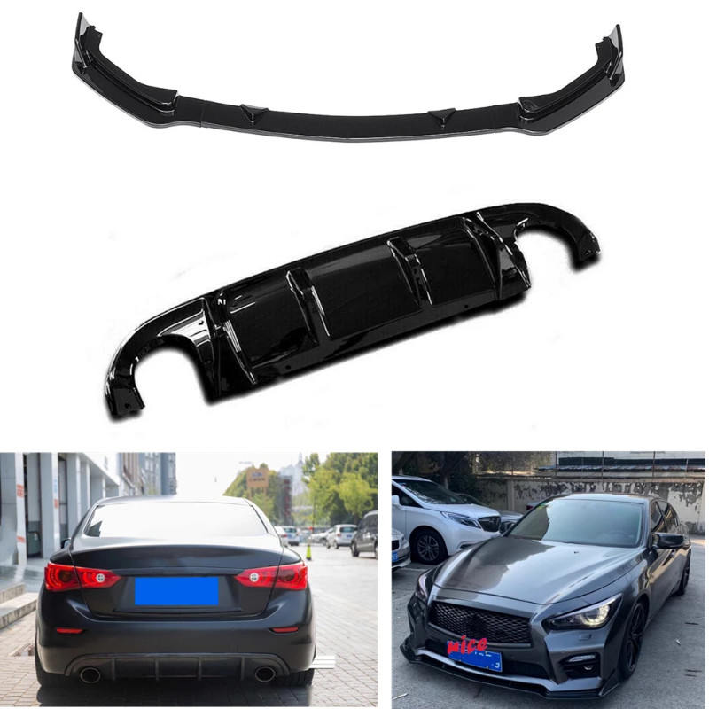 For Infiniti Q50 Q50S Sport Model 2014 2015 -2017 Gloss Black/Carbon ...