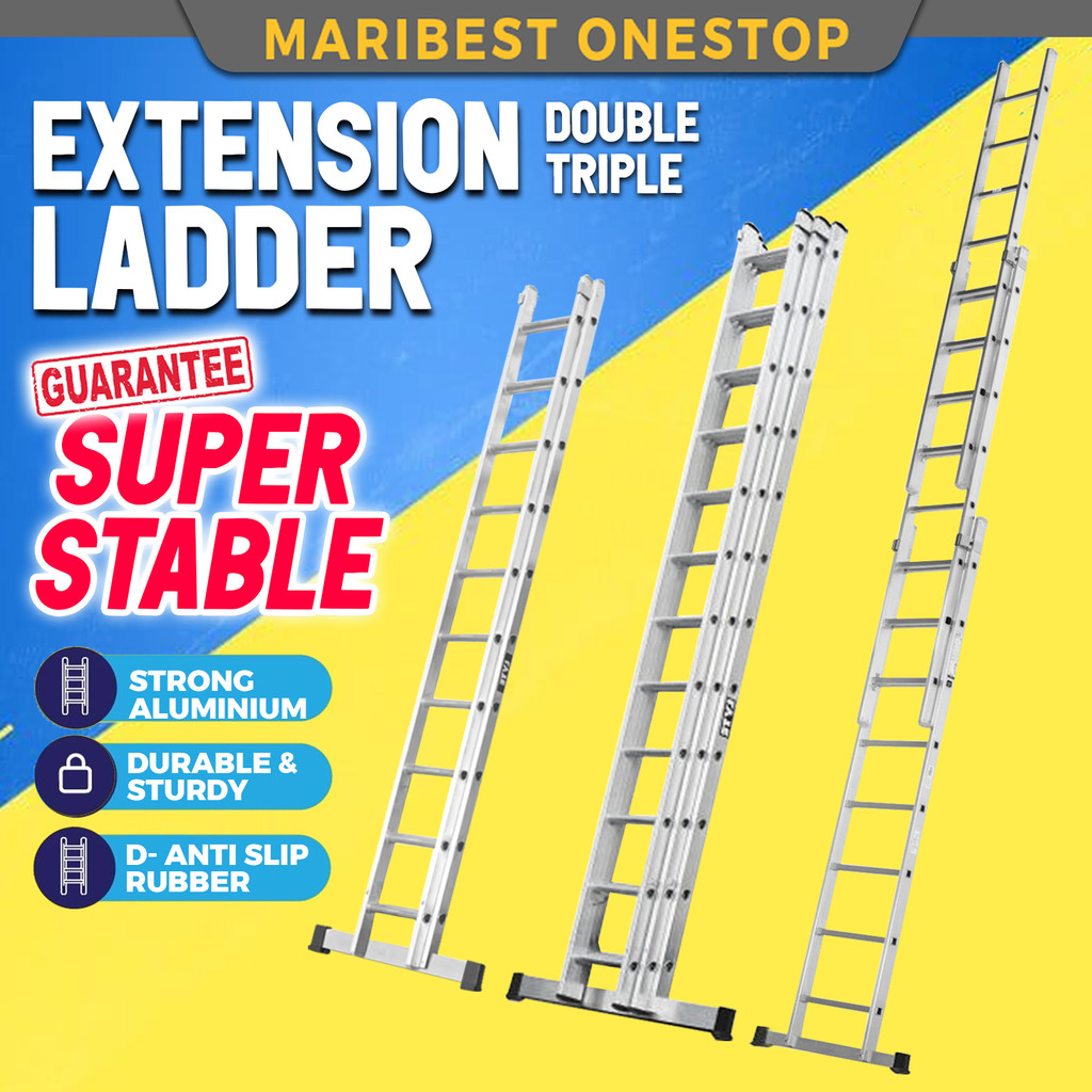 Heavy Duty Double Triple Extension Ladder Aluminium Ladder Tangga Slide ...