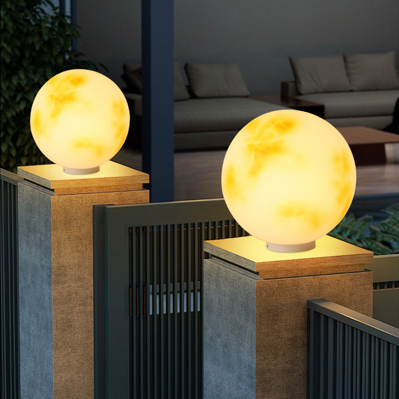 Exclusive Design Solar Post Headlight Moon Light Outdoor Courtyard Door ...