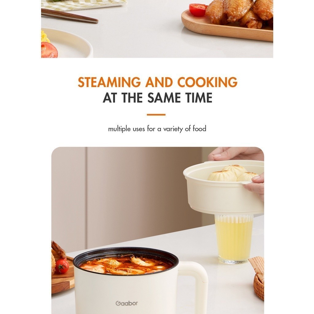 Gaabor 1.5L Electric Cooker | Dual Layer Steam & Boil | Food Grade PP ...