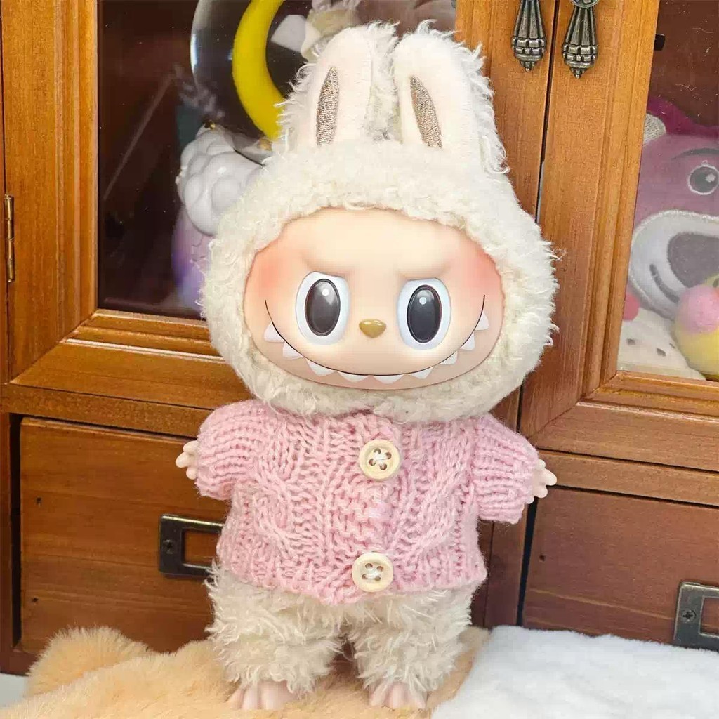 For 17 CM Labubu baby clothes cute top sweater 17cm Labubu doll sweater ...