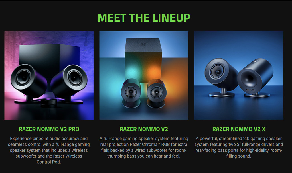 Razer Nommo V2 / Nommo V2 Pro Full-Range 2.1 PC Gaming Speakers With ...