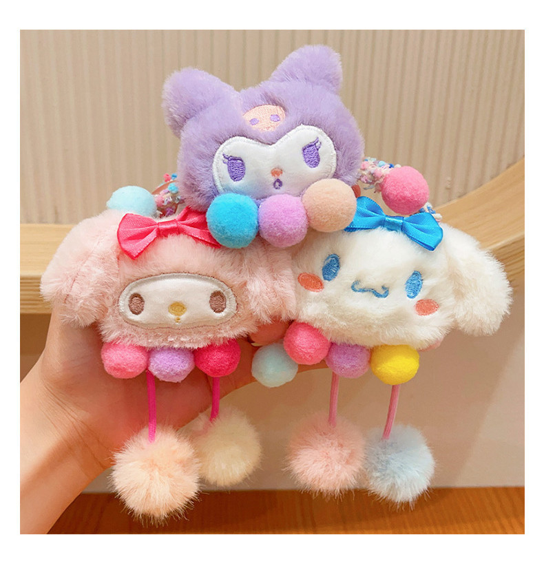 Kuromi Hair Loop Children's Head Rope Cute Girl Cartoon Plush Bun Head ...
