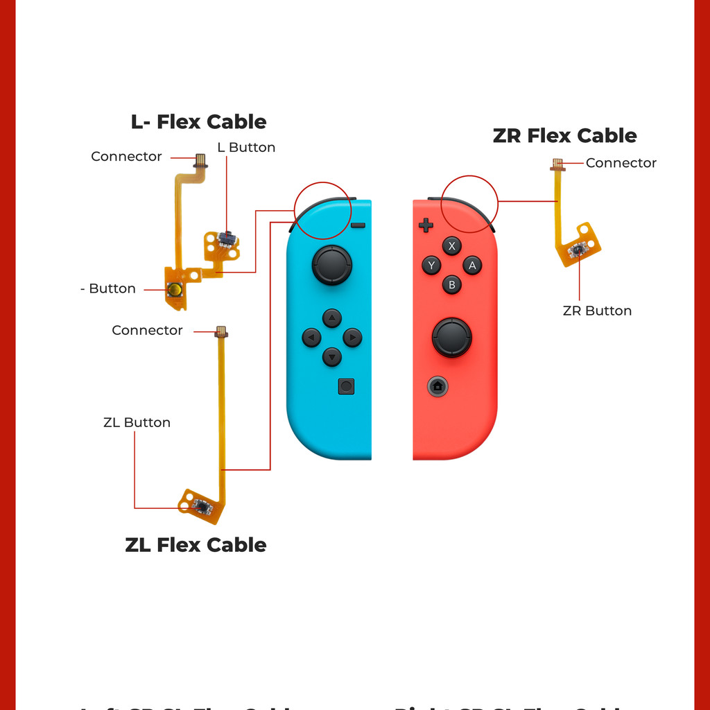 Nintendo Switch Joy-Con ZR ZL SL SR Flex Cable Power Volume Button ...