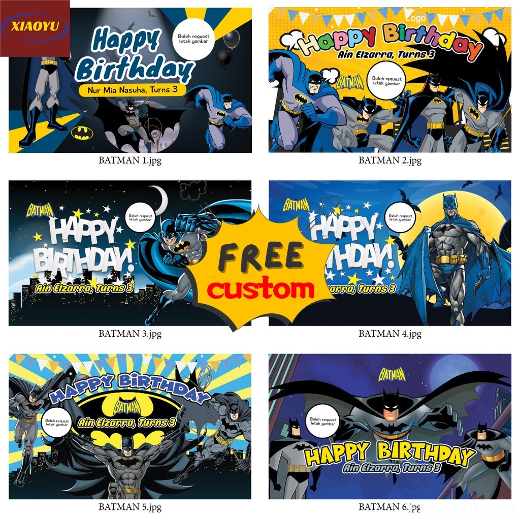 Batman - Print Banner Birthday / Hari Jadi Murah Harga Kilang Saiz ...