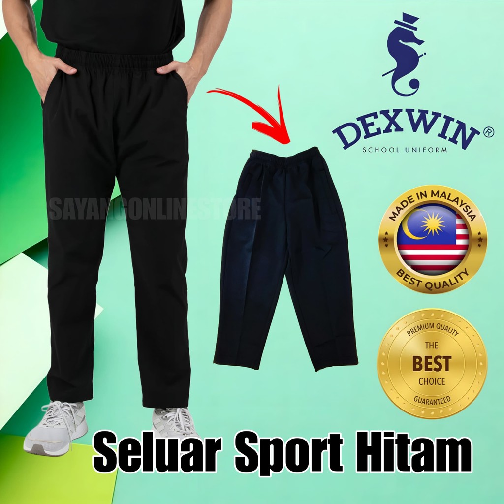 Dexwin 786 Seluar Sport Hitam Kaki Longgar Black Tracksuit Tebal Seluar ...