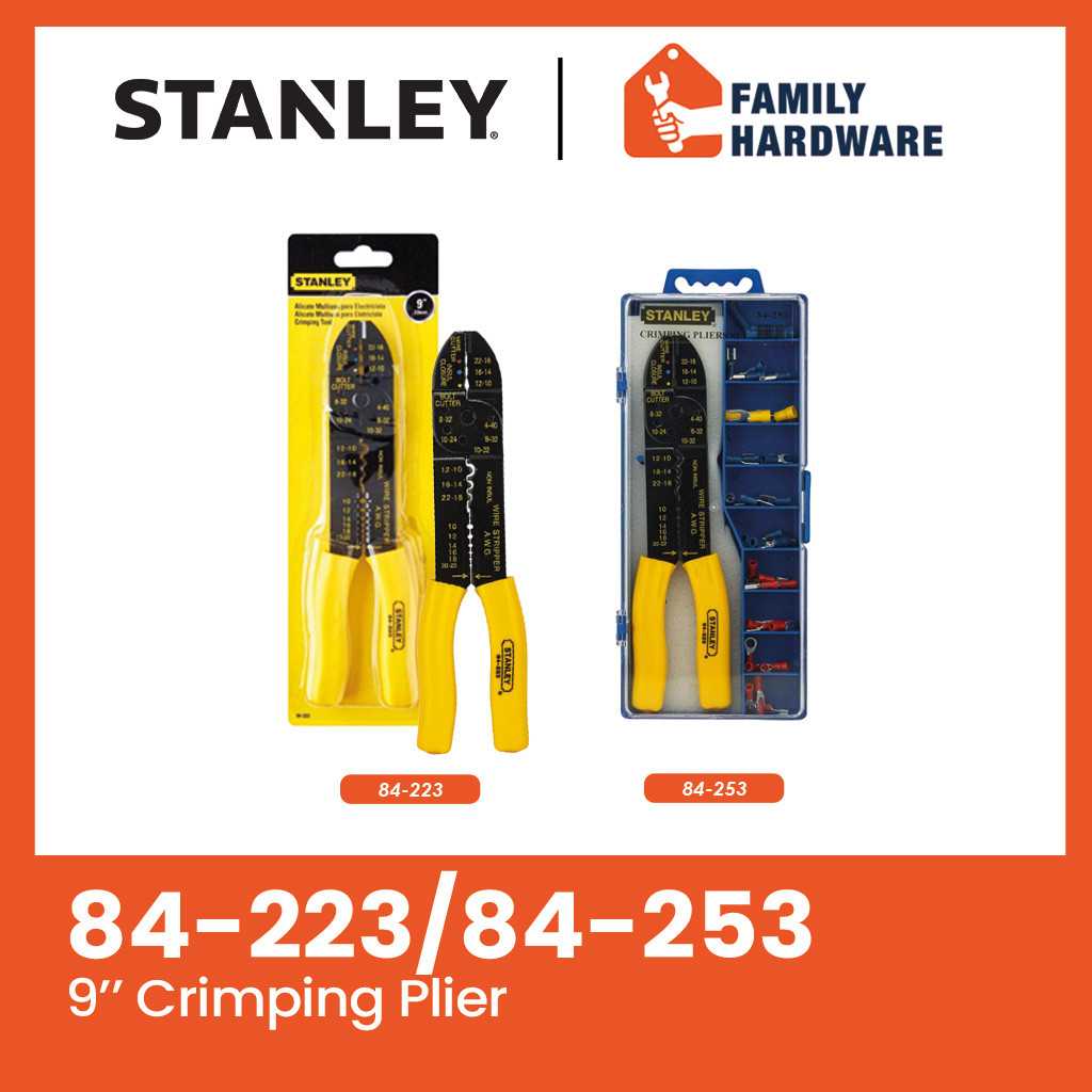 STANLEY 84-253 84-223 9'' Crimping Plier Box Set Manual Crimper Wire ...